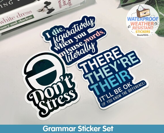 Grammar Sticker Pack English Teacher Stickers for Water | Etsy