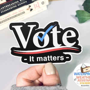 Vote Sticker Pack, 2024 Voting Sticker Set, WATERPROOF Vinyl Decals ...