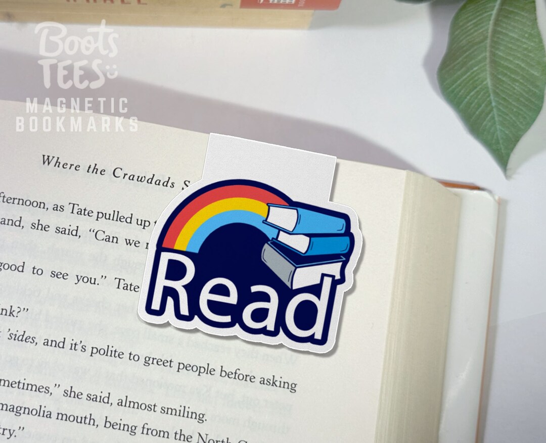 Read Rainbow Bookmark, Cute Magnetic Book Mark, Bookish Gift for Book ...
