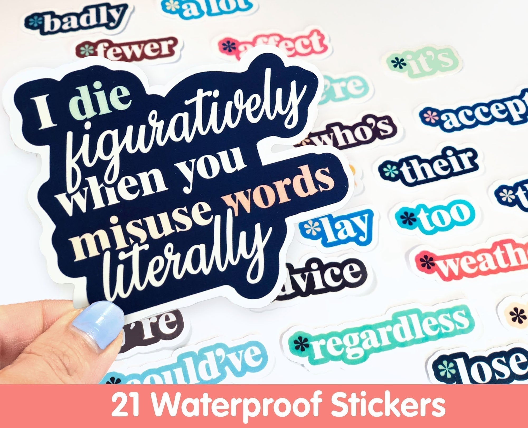 Grammar Sticker Set Waterproof stickers for hydroflask | Etsy