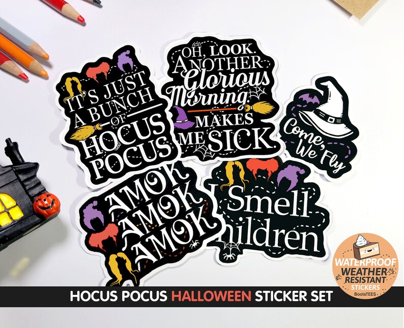 Hocus Pocus Stickers for Halloween Stickers for Hydroflask - Etsy