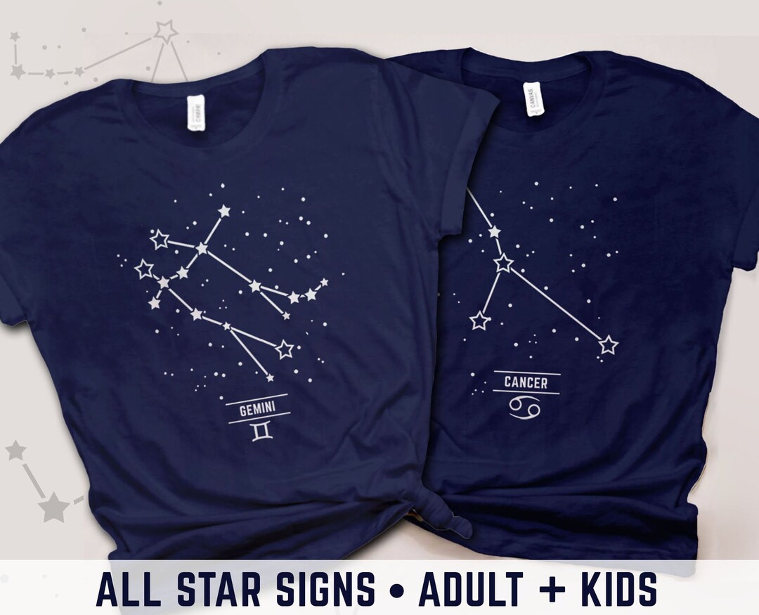 Star Sign Constellation Shirts | Matching Couples Tees, Zodiac Tshirt ...
