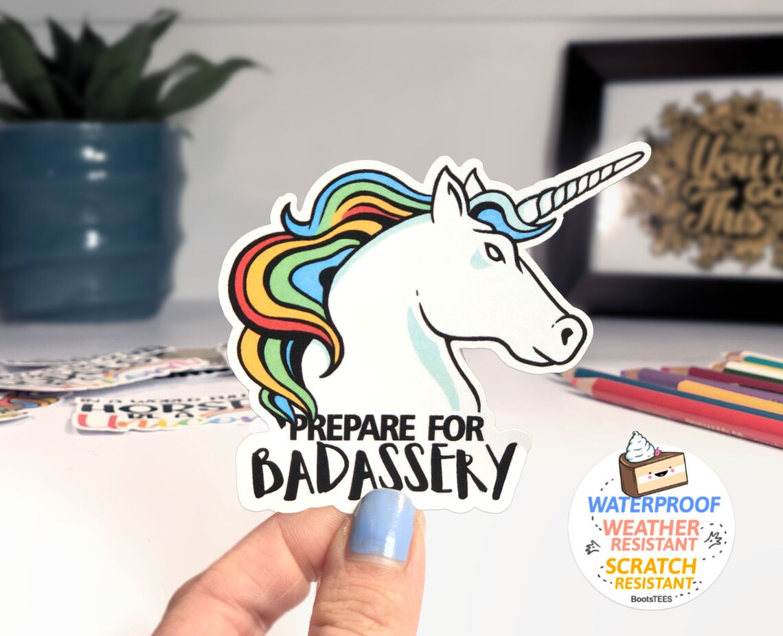 Cute Unicorn Sticker Pack WATERPROOF Motivational Stickers - Etsy