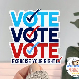 Vote Sticker Pack, 2024 Voting Sticker Set, WATERPROOF Vinyl Decals ...