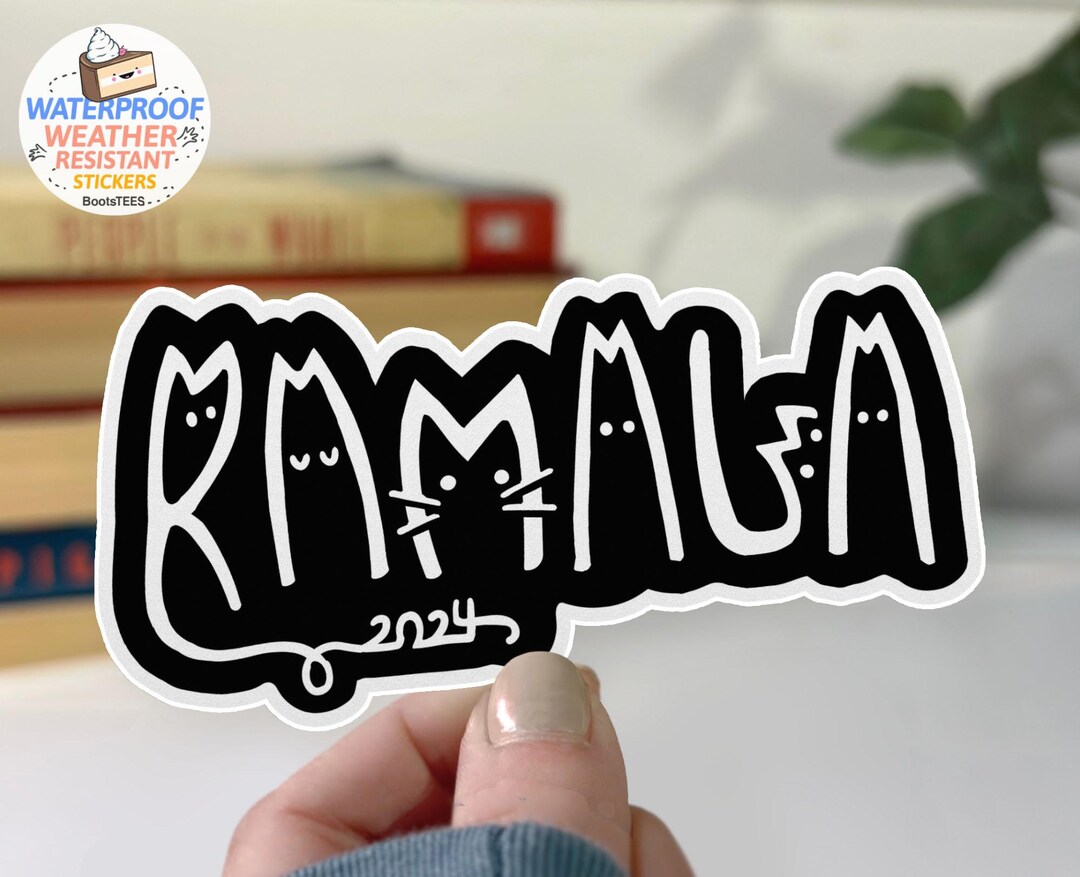 Cute Kamala Cat Sticker, Kamala Harris 2024 Sticker, Vote Harris Walz ...