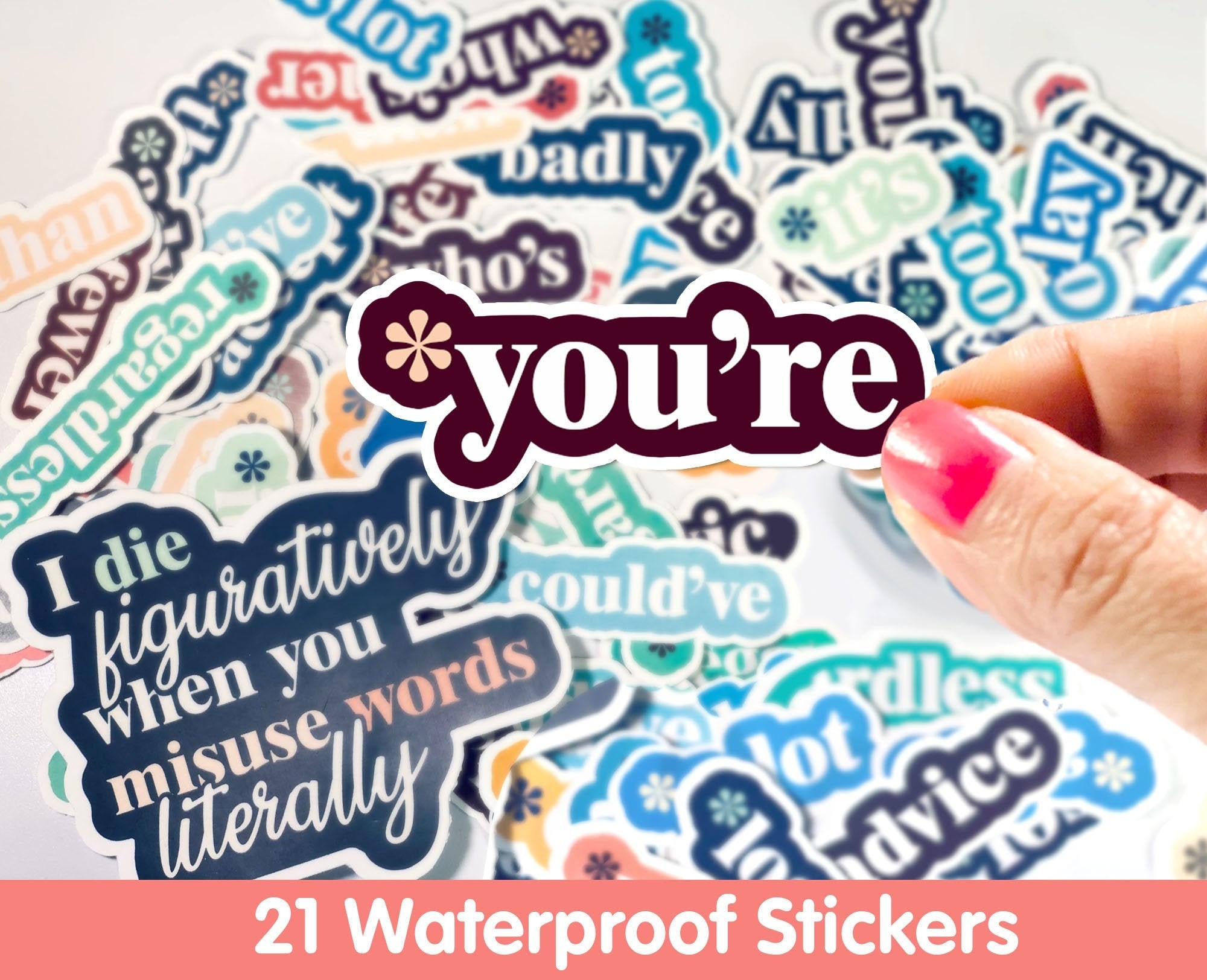 Grammar Sticker Set Waterproof Stickers for Hydroflask - Etsy