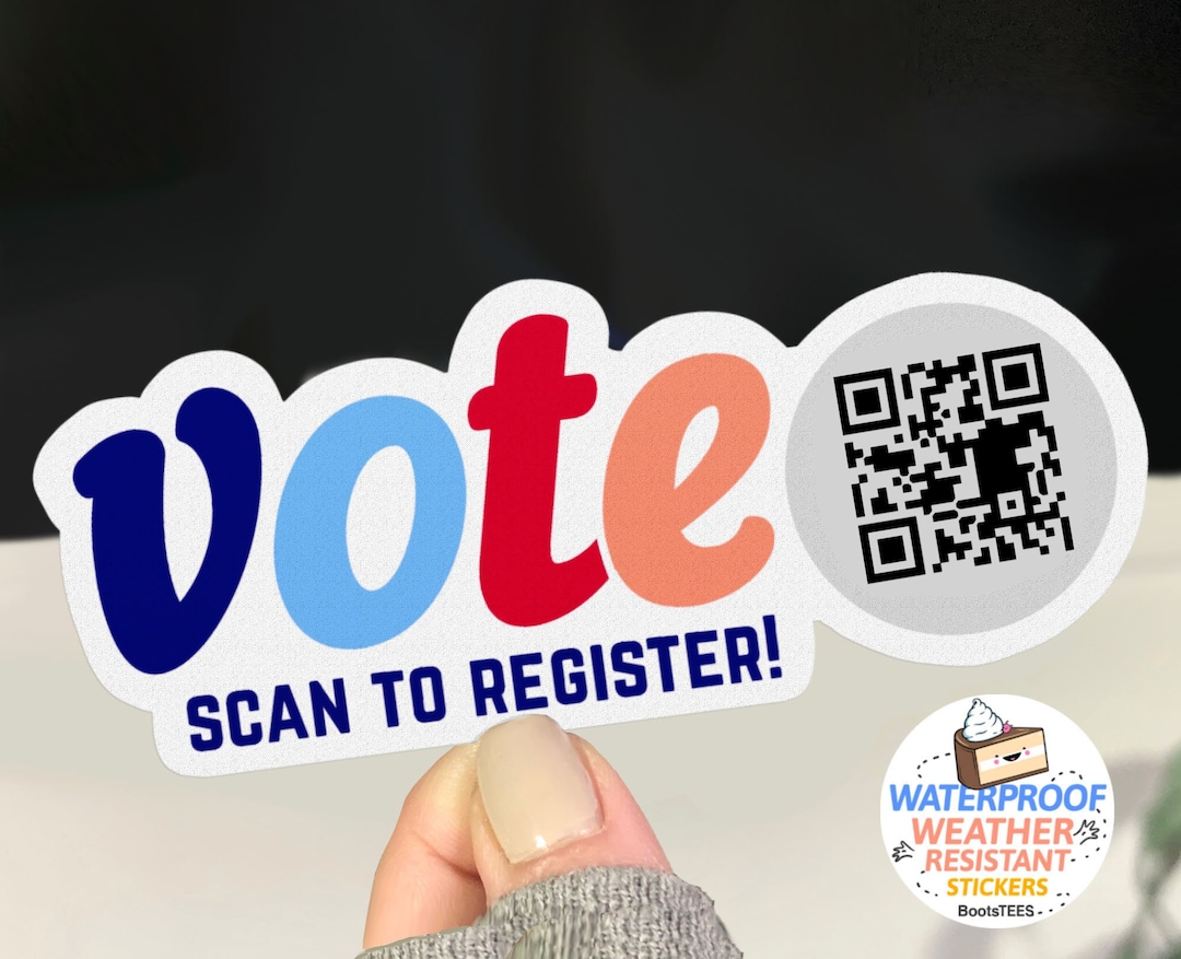 QR Code Vote Sticker for Car, 5.25 Vote Bumper Sticker, Register to ...