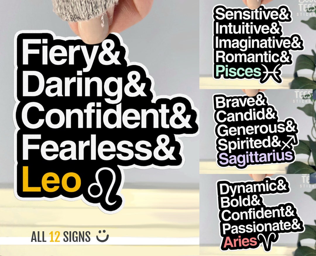 Zodiac Stickers With Star Sign Traits, Astrology Stickers for Water ...