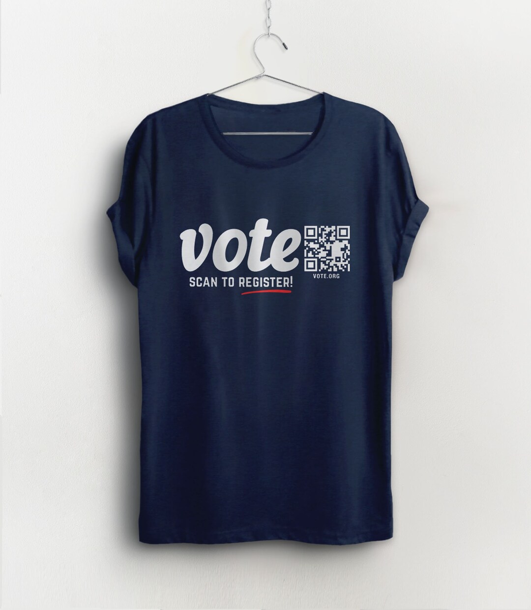 Vote QR Code T-shirt: Scan to Register Voting Graphic Tee for the 2025 ...