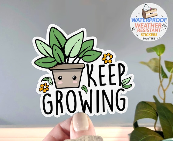 Keep Growing Plant Sticker for Water Bottle WATERPROOF Vinyl | Etsy