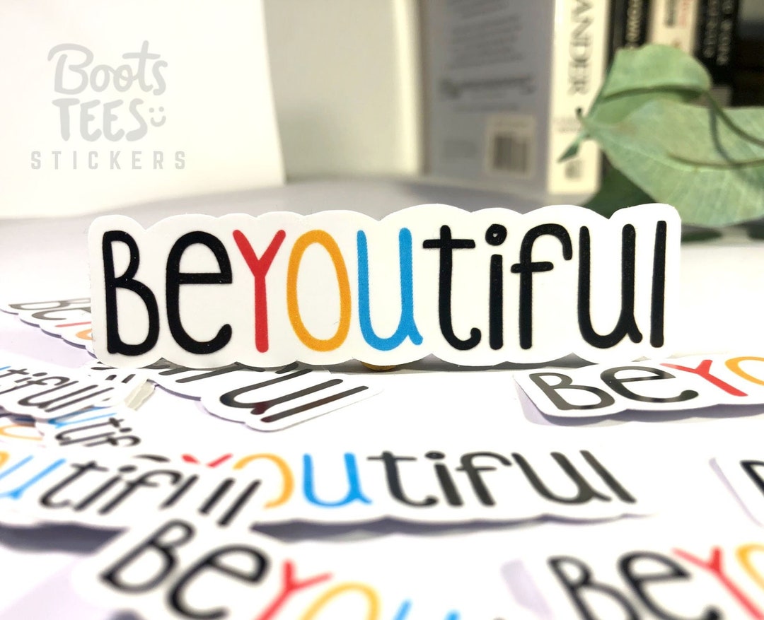 Beyoutiful Sticker Pack, Aesthetic WATERPROOF Stickers for Water Bottle ...