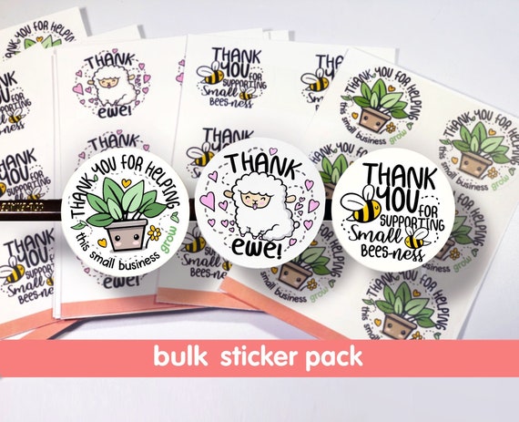 1.67 Cute Thank You Sticker Variety Pack for Small - Etsy