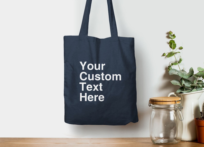 Custom Tote Bag, Canvas Personalized Tote With Custom Text, Tote Bag ...