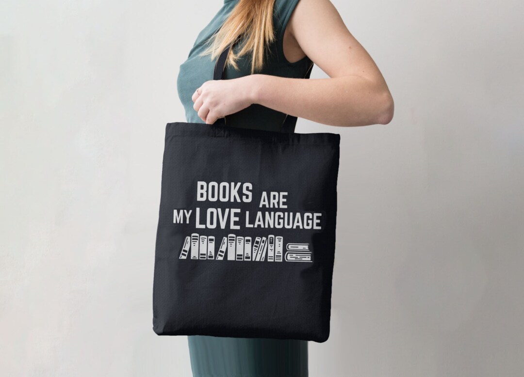 Books Are My Love Language Tote Bag, Bookish Gifts for Readers, Book ...