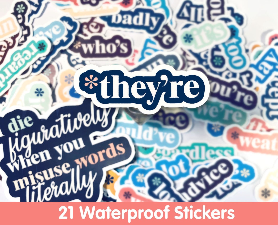Grammar Sticker Set Waterproof Stickers for Hydroflask - Etsy UK