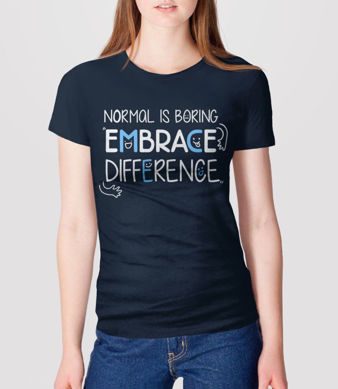 Cute Autism Shirt | Women Embrace Difference T Shirt, Autism Teacher ...