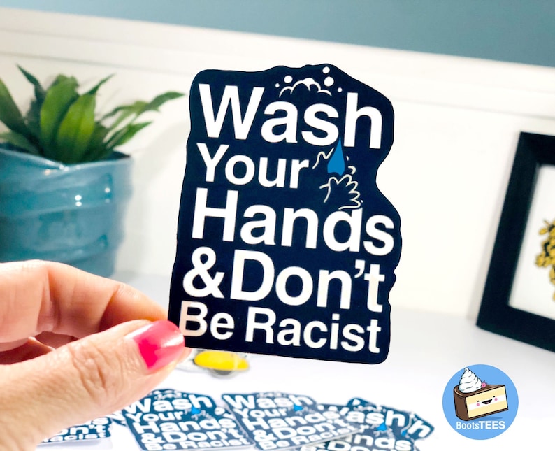 Wash Your Hands Sticker Anti Racism Sticker for Water Bottle - Etsy