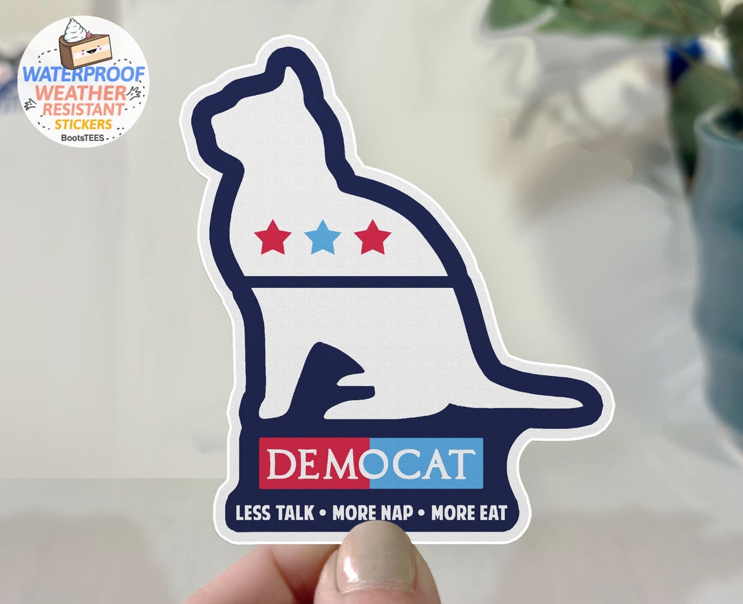 Democat Sticker: Funny Political Cat Decal, 3" Waterproof Vinyl - Etsy