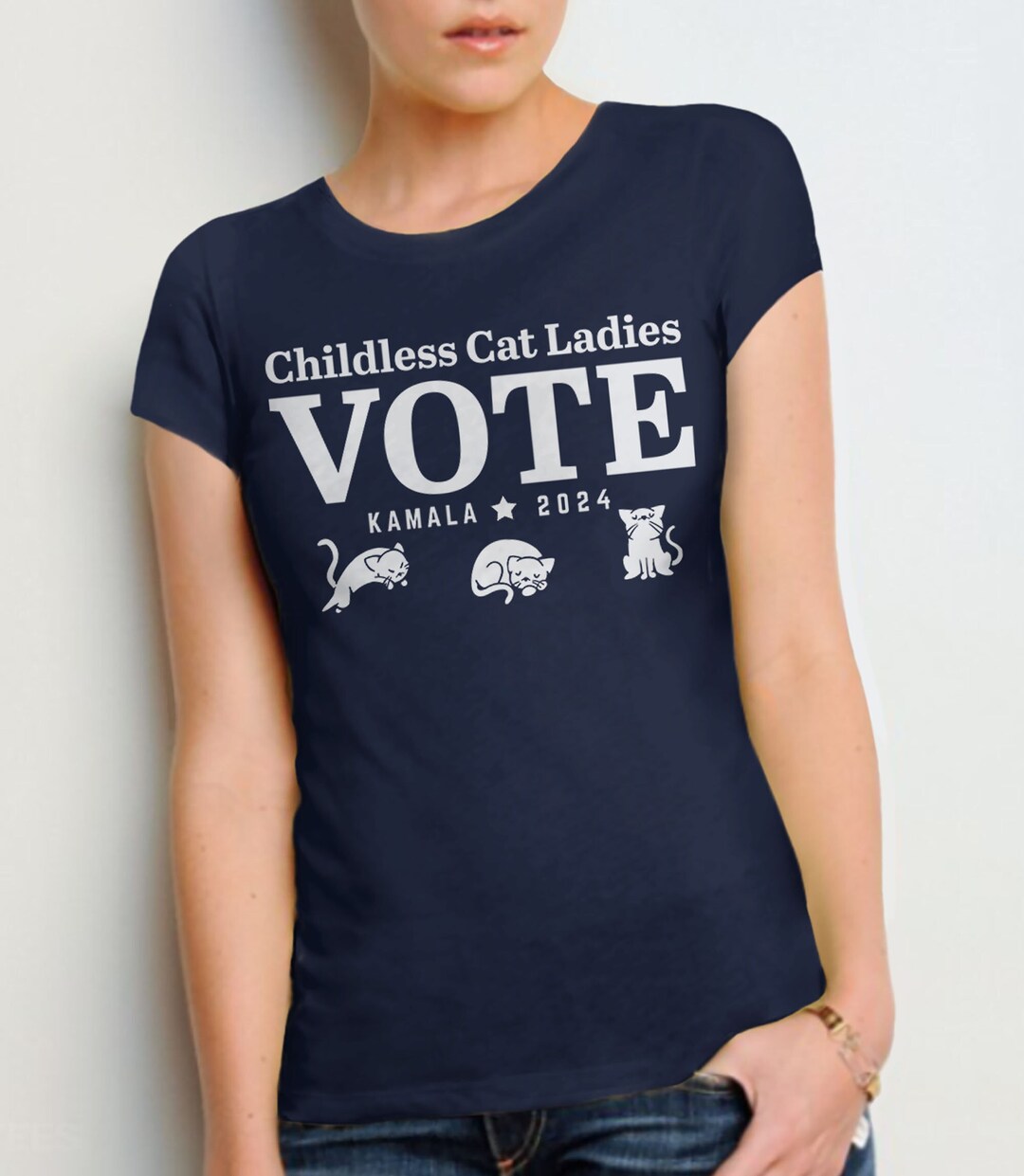 Childless Cat Ladies Vote Shirt, Funny Anti Trump T-shirt for Women ...