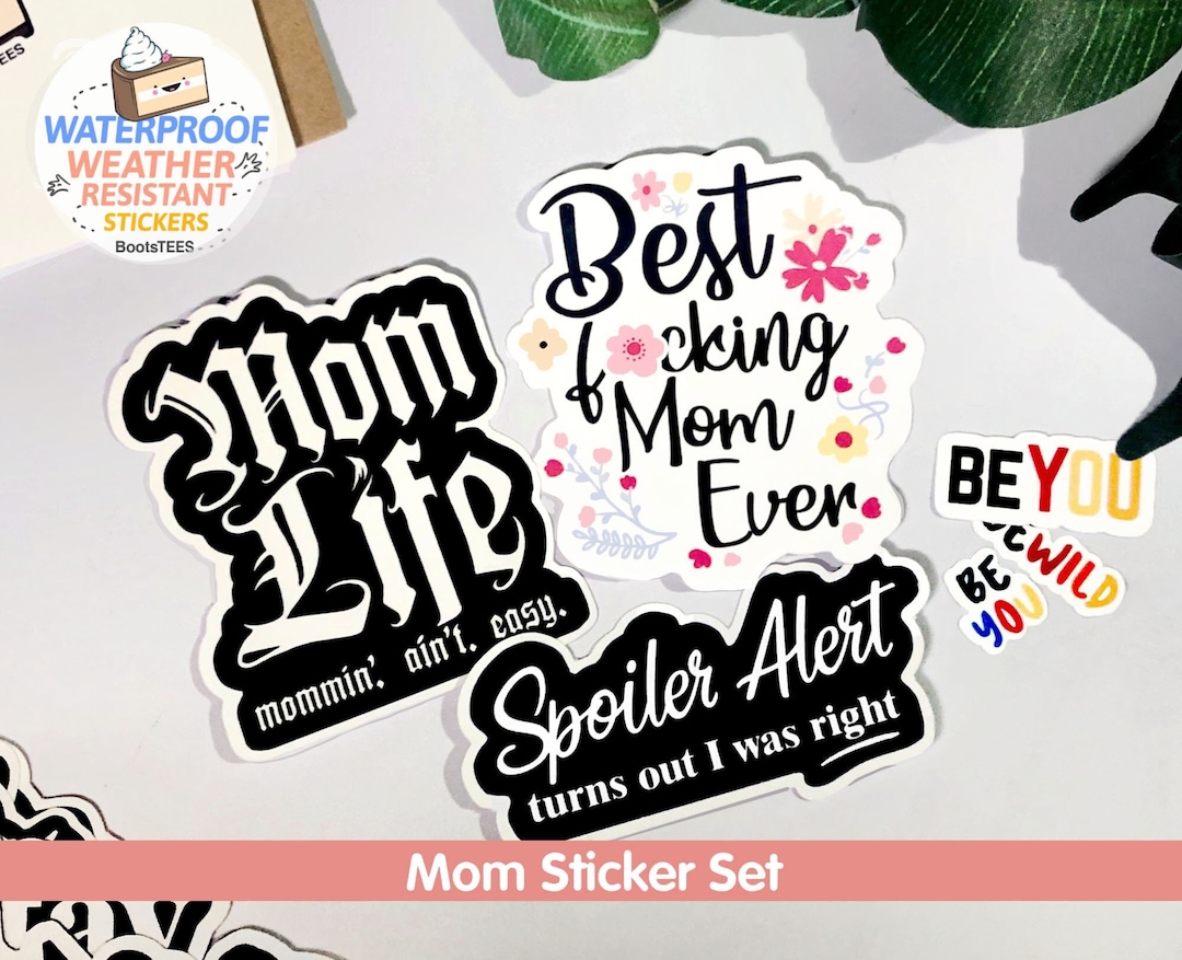 Mom Sticker Pack, WATERPROOF Stickers for Water Bottle, Stickers for ...