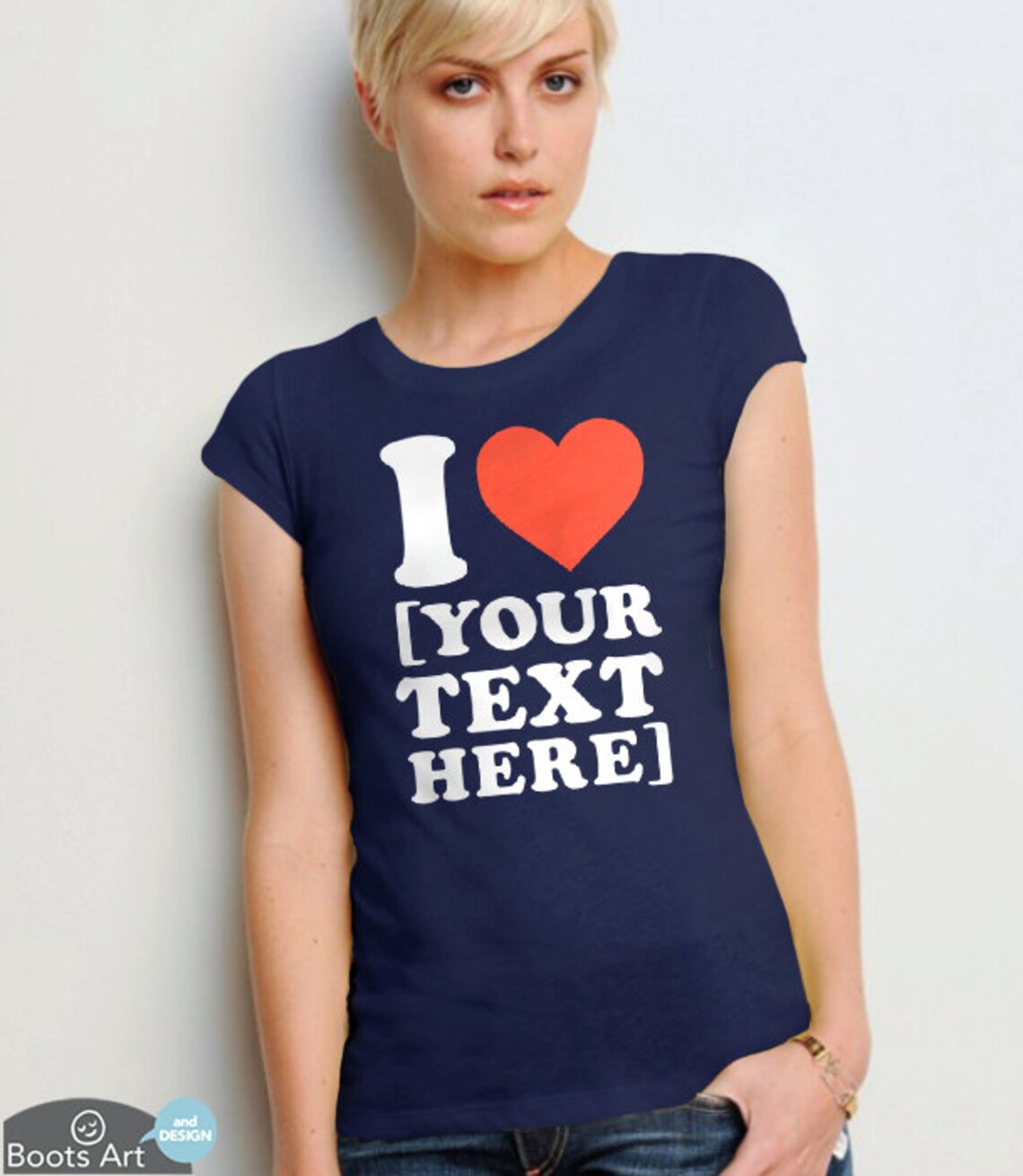 I Heart Custom Shirt With Personalized Text Custom Gift for - Etsy