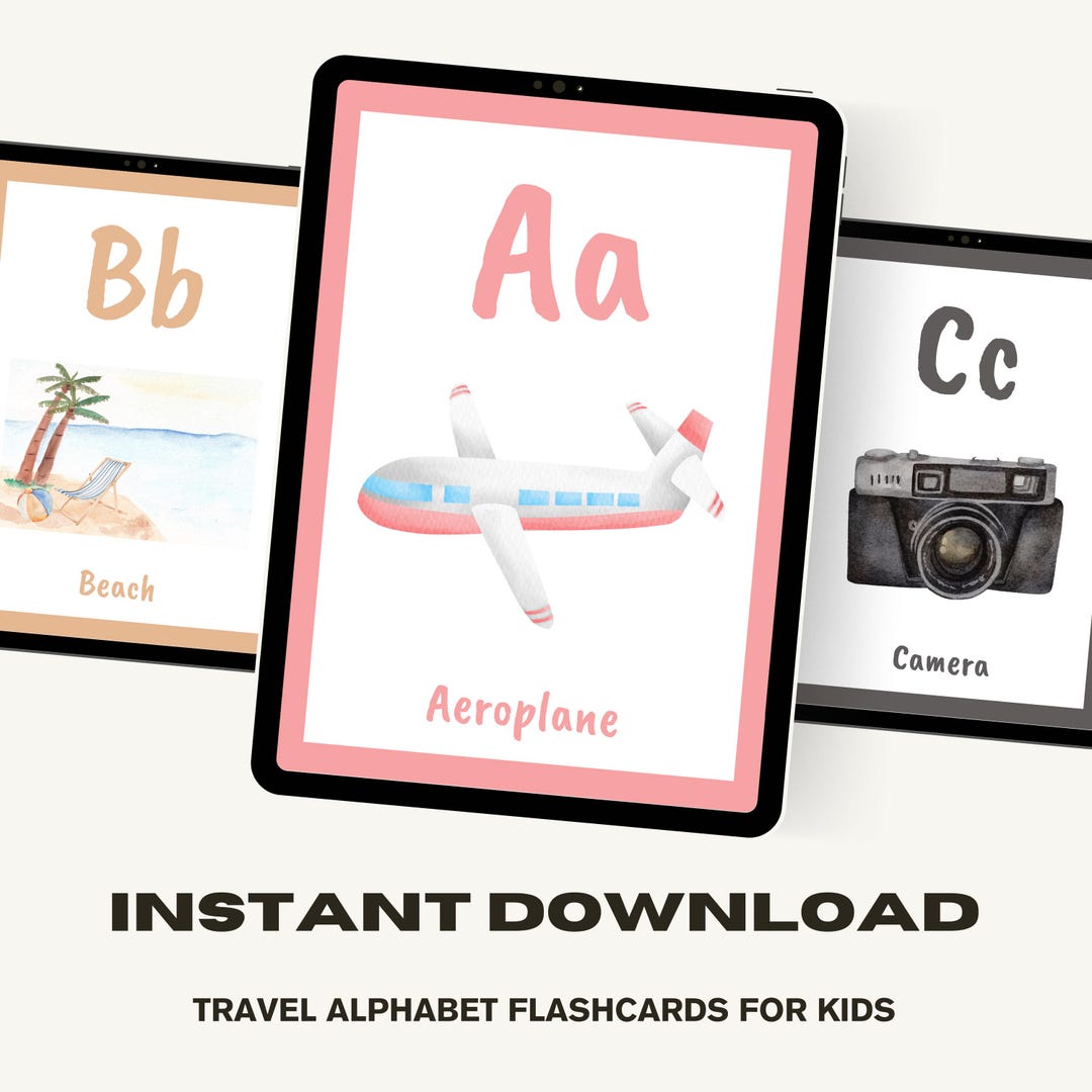 Printable Travel Alphabet Flash Cards, Classroom Decor, Toddlers ...