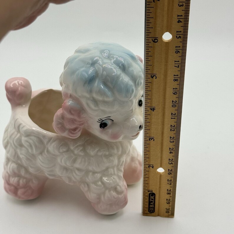 Vintage Ceramic Lamb Sheep Planter Pastel Pink Blue Samson MCM (chip ...
