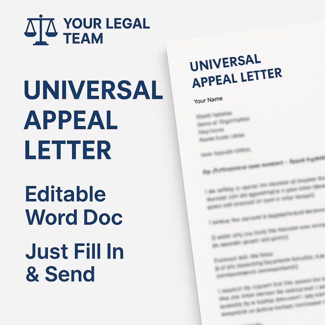 Universal Appeal Letter Template (word Doc) – Benefits, Housing, Debt ...