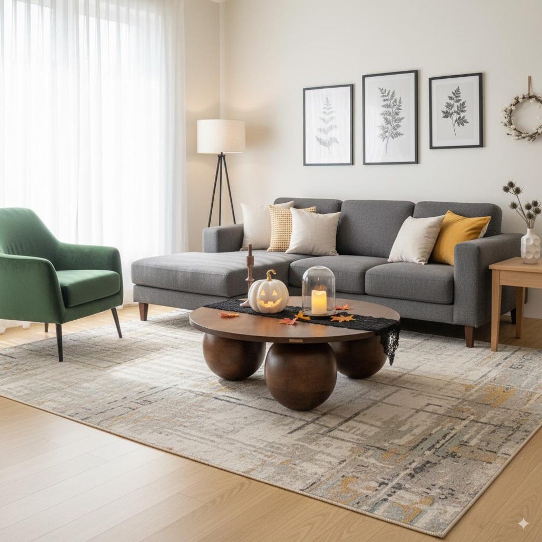 Ala Wooden Round Coffee Table, Walnut-finished Mango Wood, Sphere-leg ...