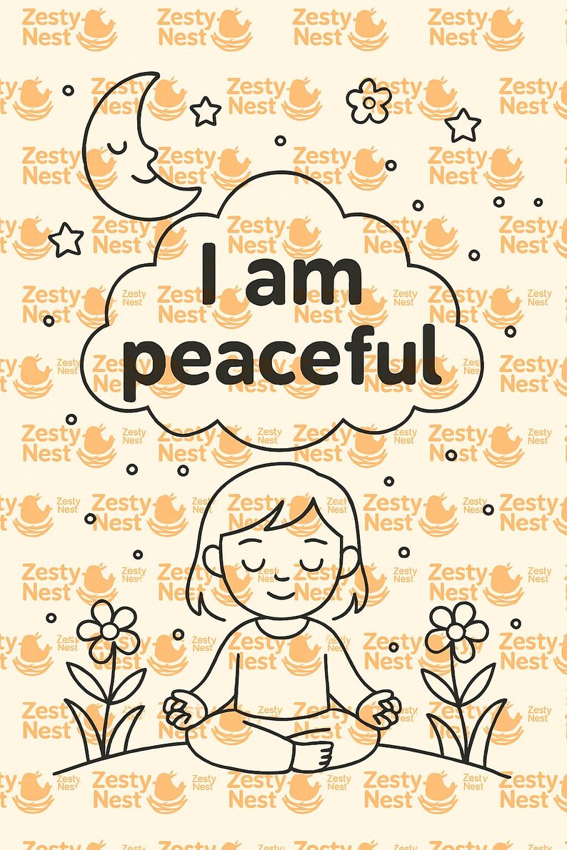 Mindfulness Affirmation Coloring Pages for Kids 12 Pages– Digital ...