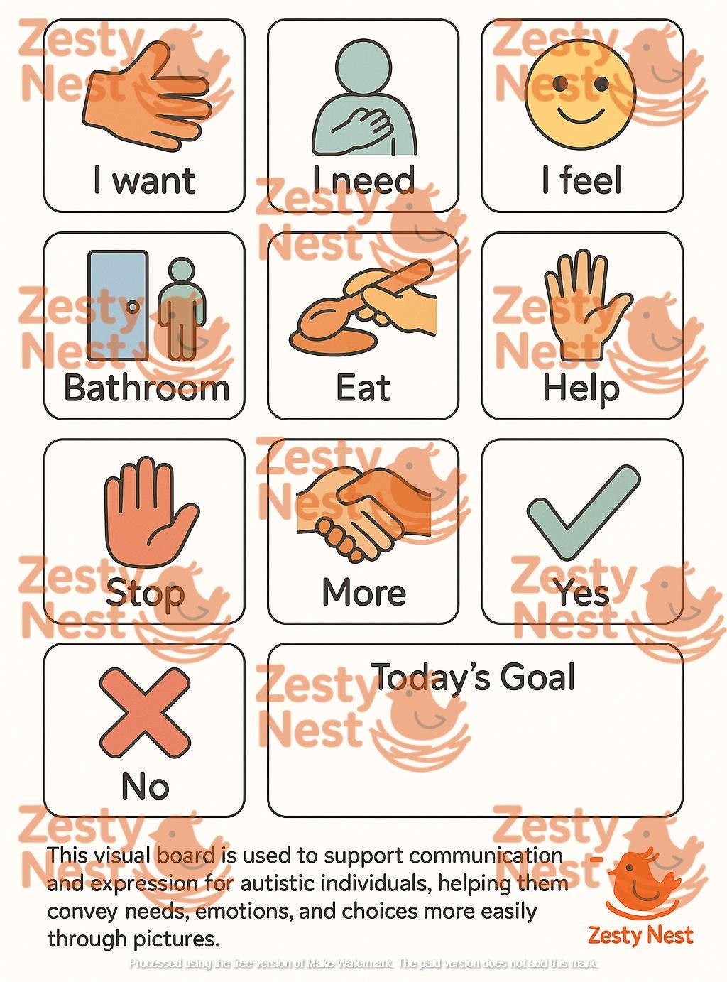 Visual Communication Board for Kids | Printable Picture Exchange Board ...