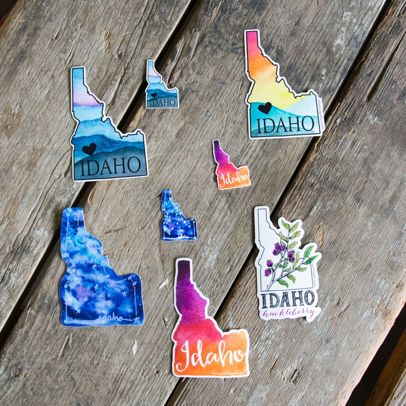 Watercolor Idaho Stickers: State Pride Decals for Laptop, Car, Water ...