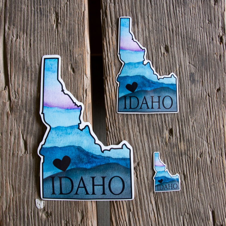 Watercolor Idaho Stickers: State Pride Decals for Laptop, Car, Water ...