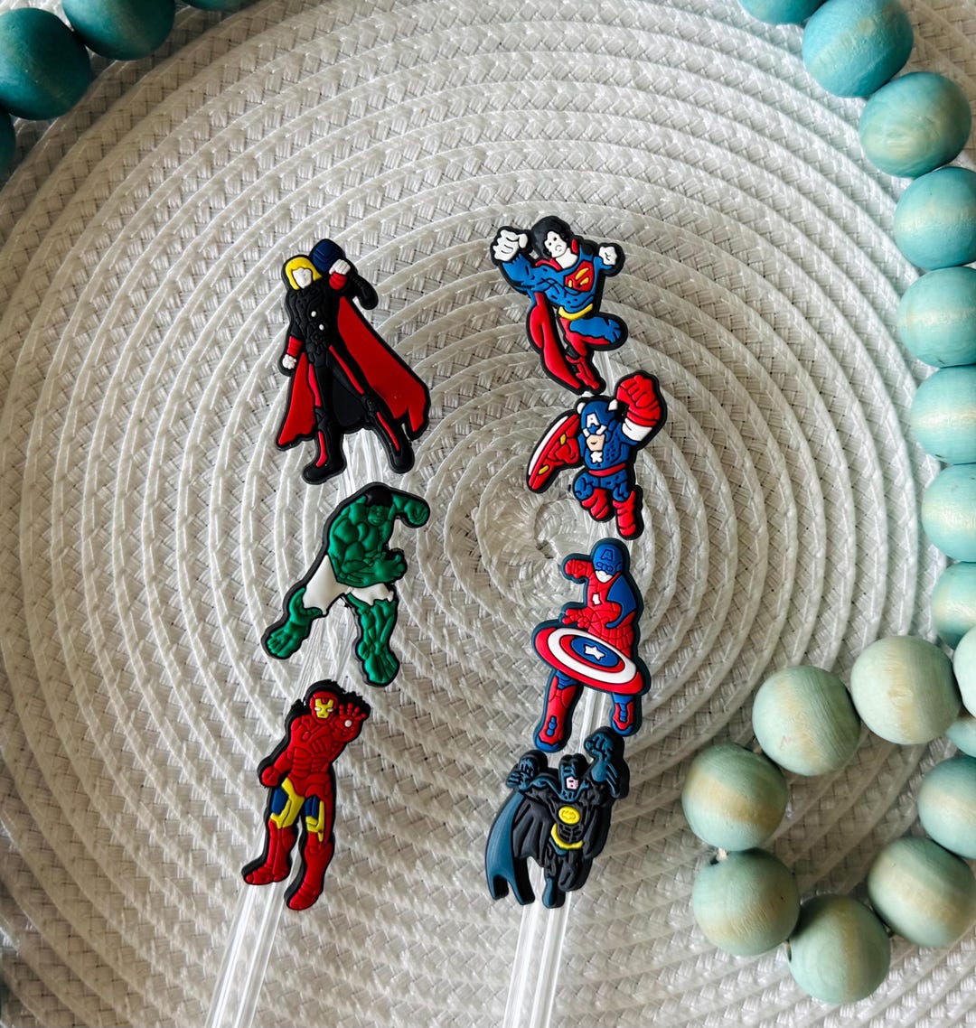 Anime Superhero Straw Charms, Anime Characters, Stocking Stuffers - Etsy