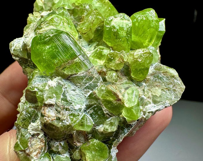 Stunning Green Color Terminated Peridot Crystal With Matrix Specimen ...