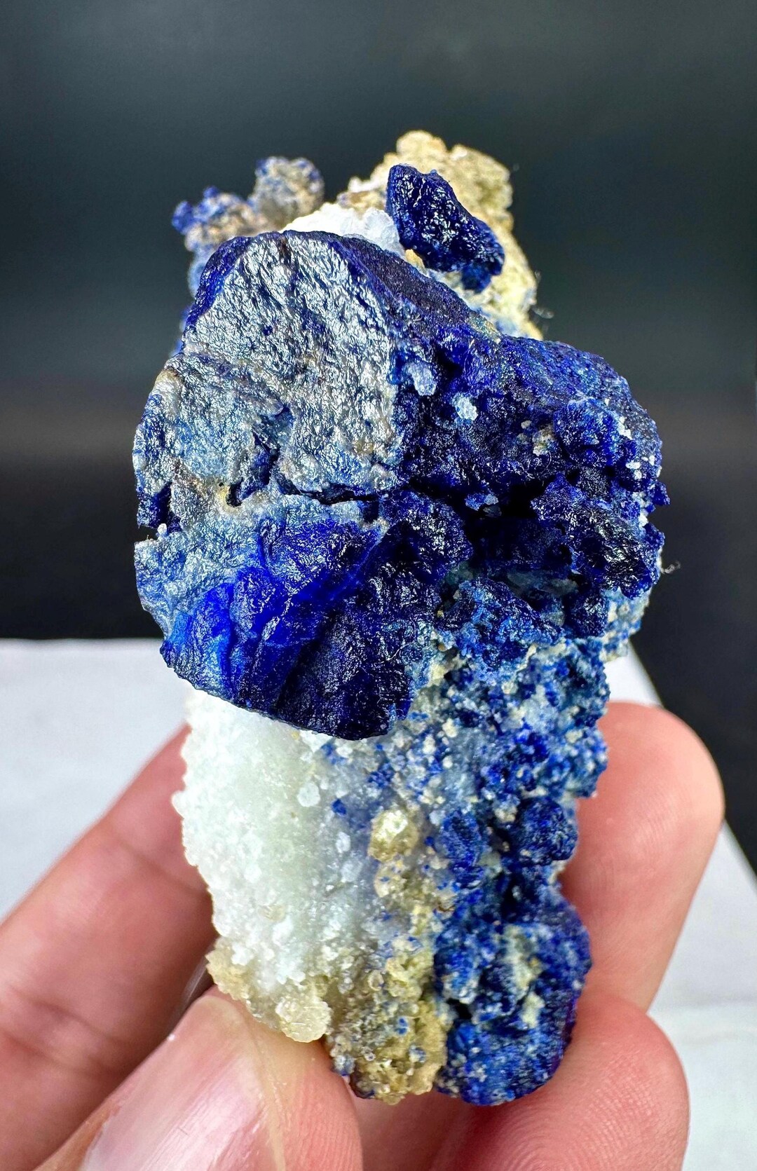 Top Blue Color Lazurite Crystal With Albite Combine Specimen 1440 ...