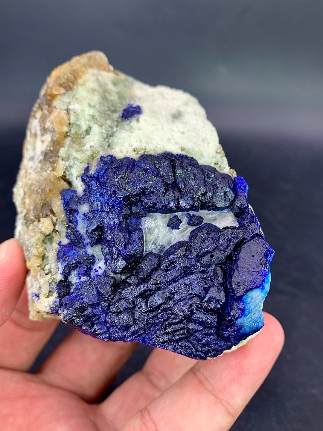 Top Blue Color Lazurite Crystal With Albite Combine Specimen 1815 ...