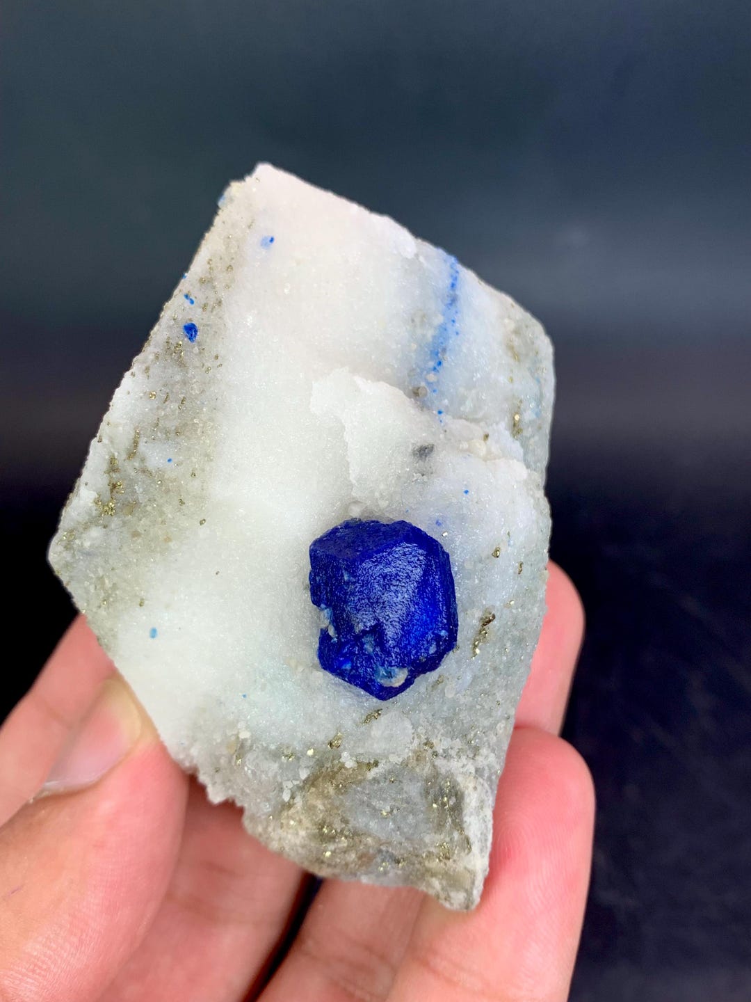 Top Blue Color Lazurite Crystal With Albite Combine Specimen 755 Carats ...
