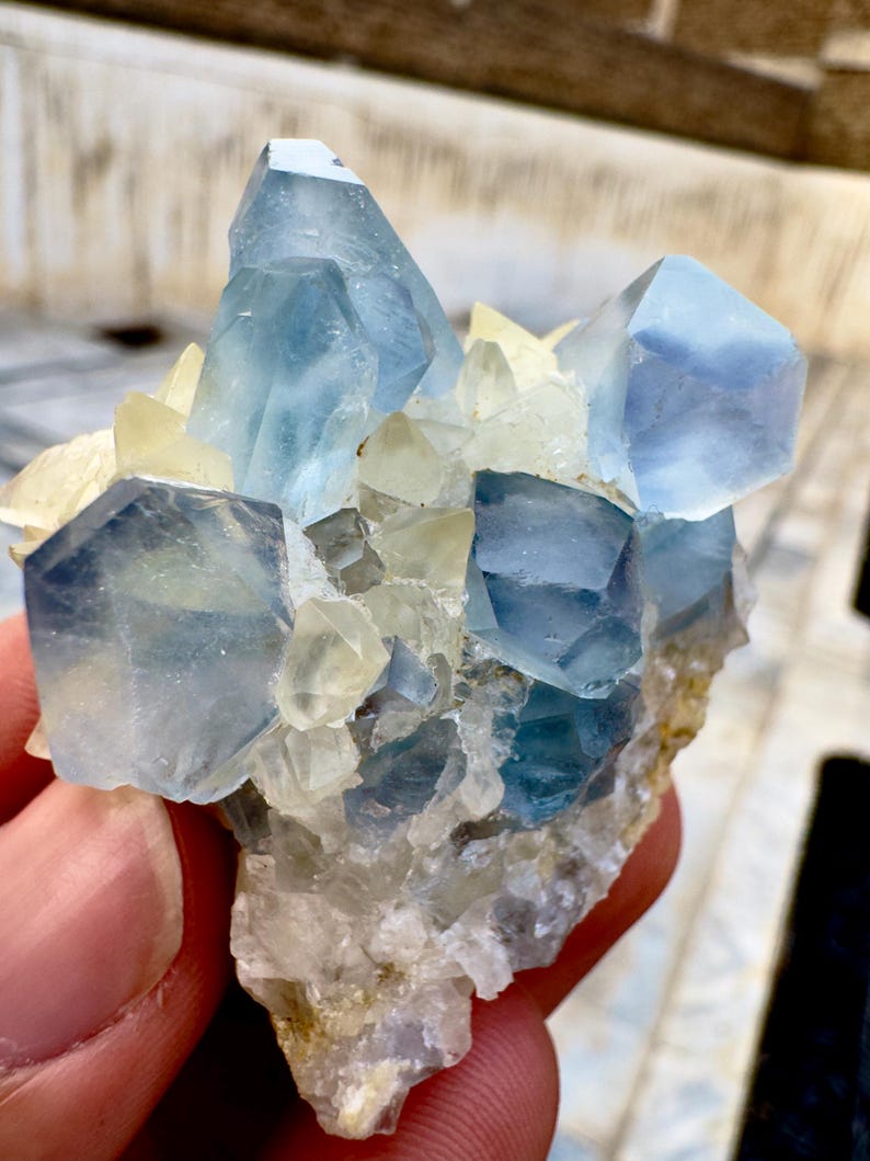 Beautiful Terminated Top Blue Color Celestine Crystal Cluster With ...