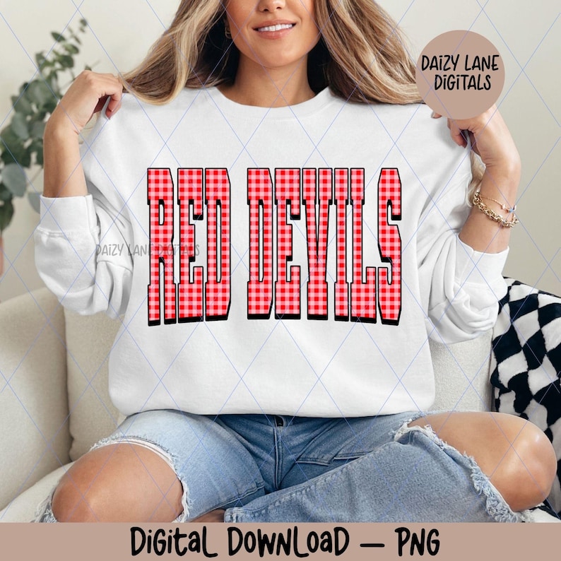 Red Devils Png | Red Devils Mascot Png | School Spirit | Sublimation ...