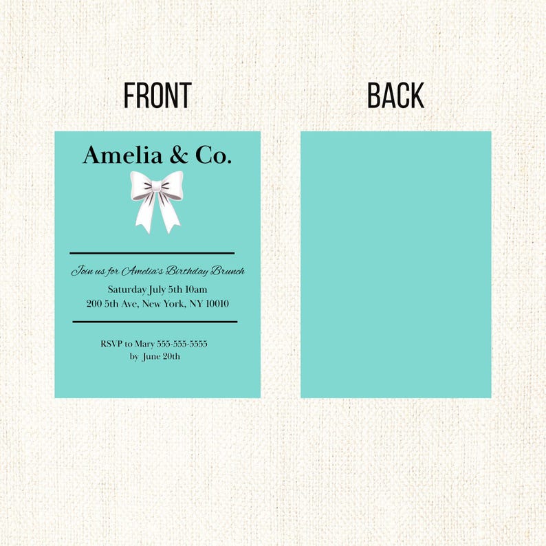 Tiffany and Co Invitation - Etsy