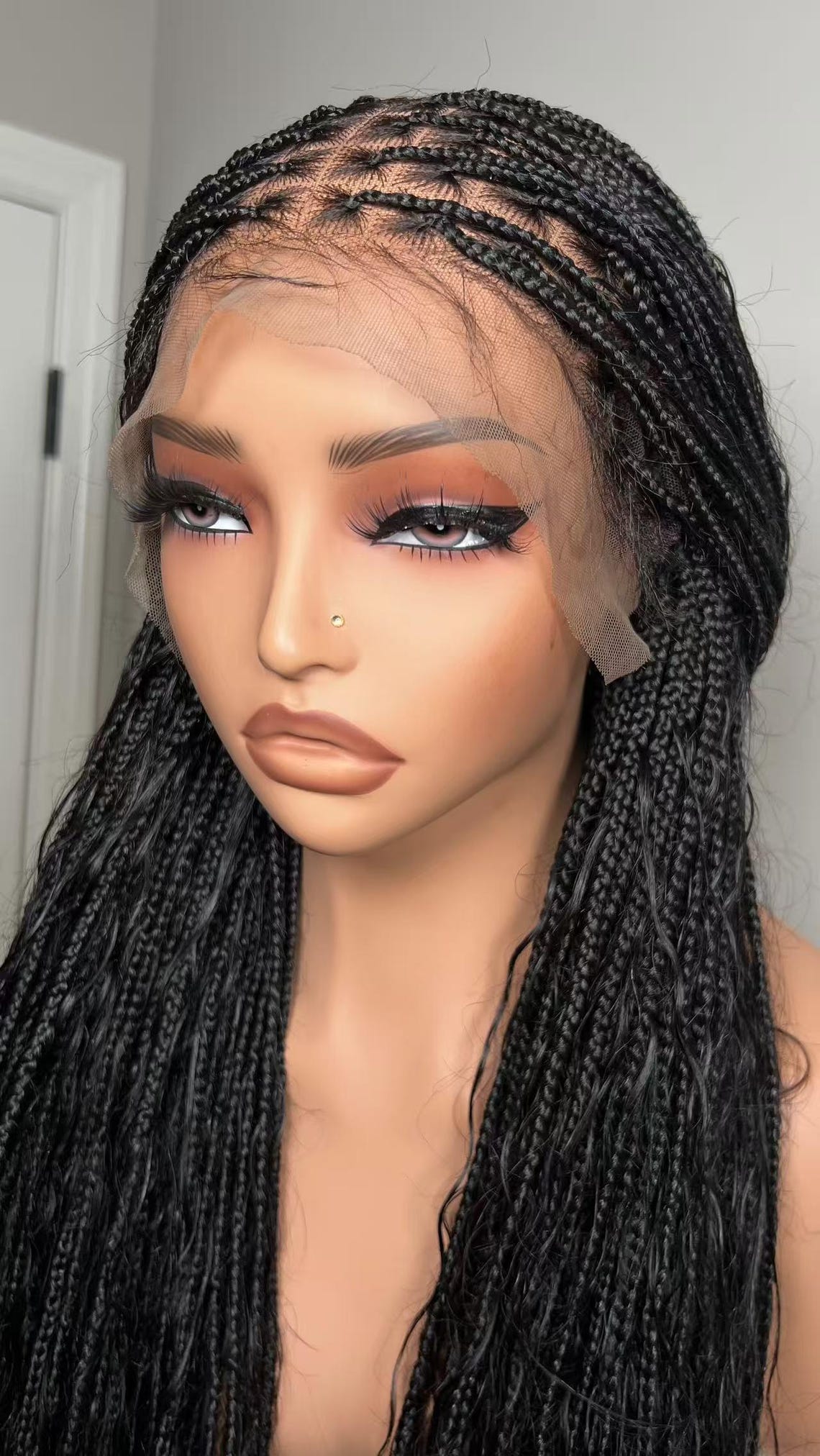 Sister Locs X Box Boho Braids Curly Hair Glueless Lace Frontal Wigs ...