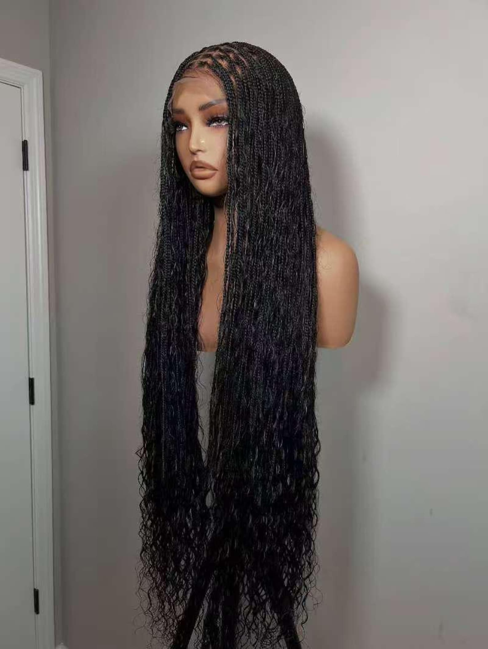 Sister Locs X Box Boho Braids Curly Hair Glueless Lace Frontal Wigs ...