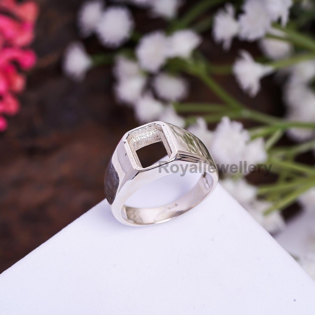 Sterling Silver Emerald Cut Semi Mount Ring: DIY Gemstone Setting - Etsy