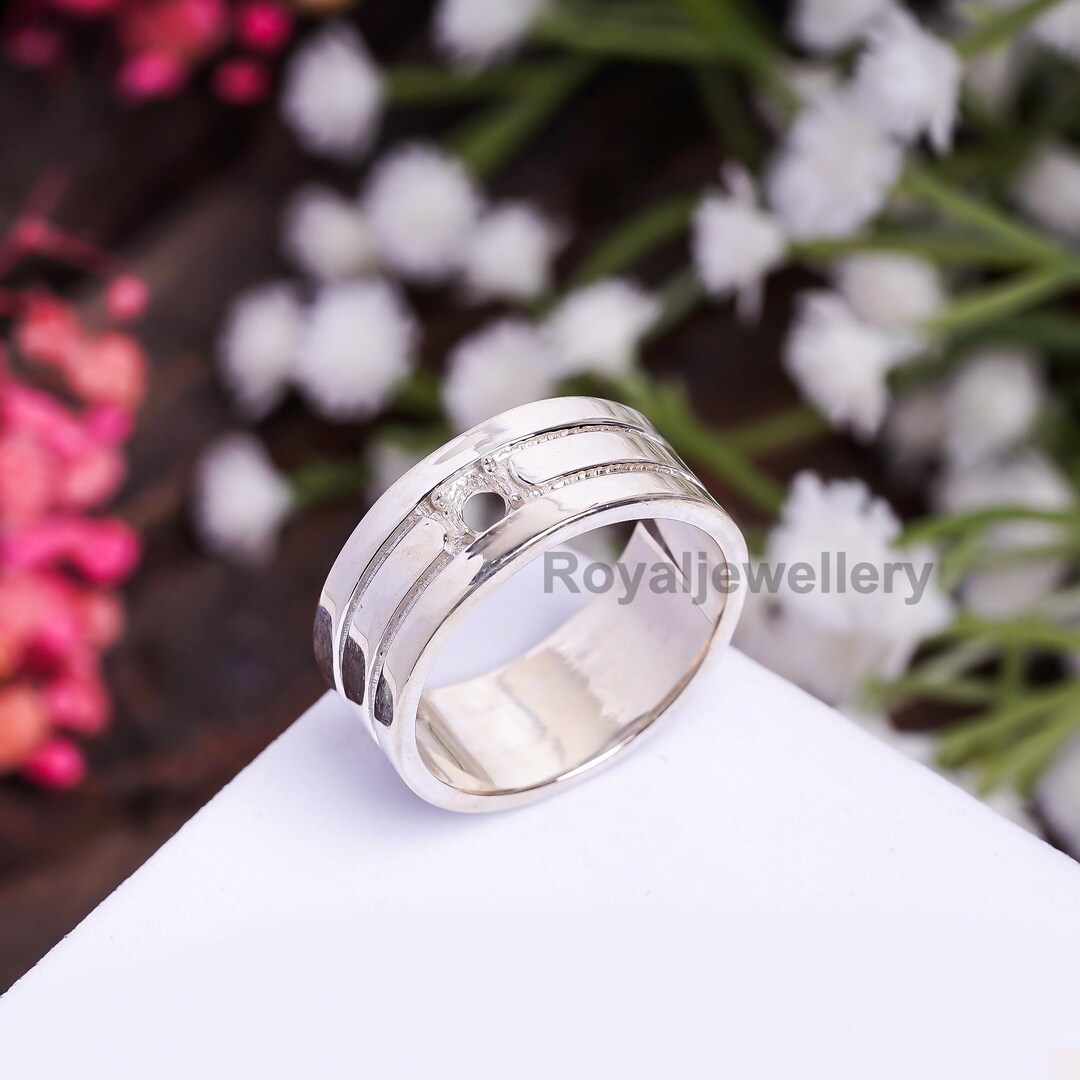 5mm Round Semi Mount Prong Setting Handmade Sterling Silver Solitaire ...