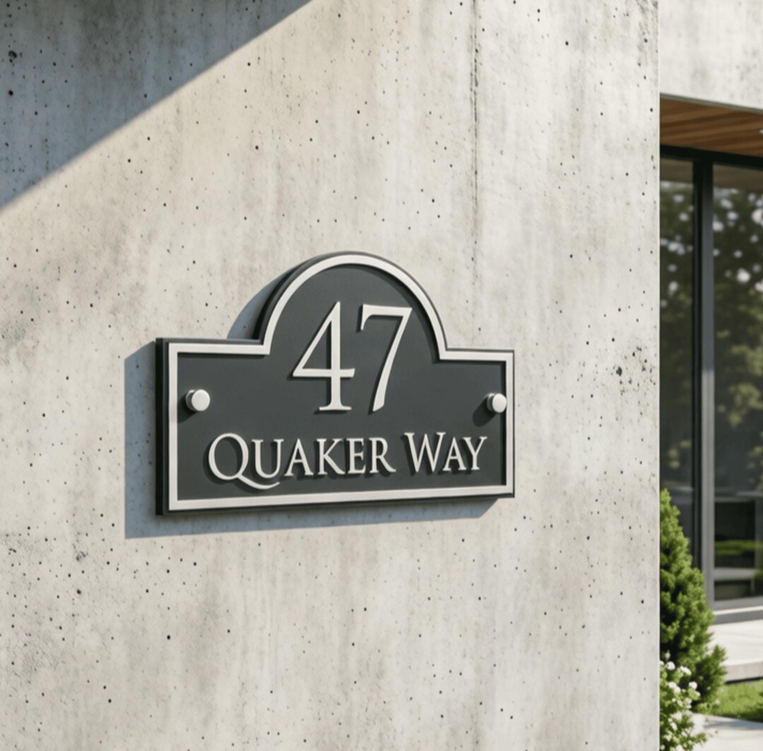 Personalized House Number Sign – Modern Glass Effect Acrylic Address ...