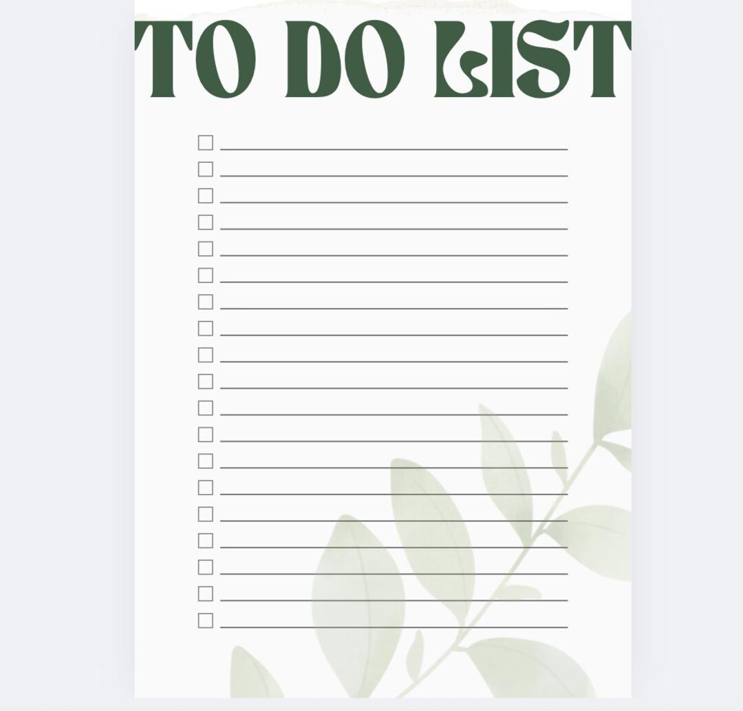 Plant Themed To-do List - Etsy