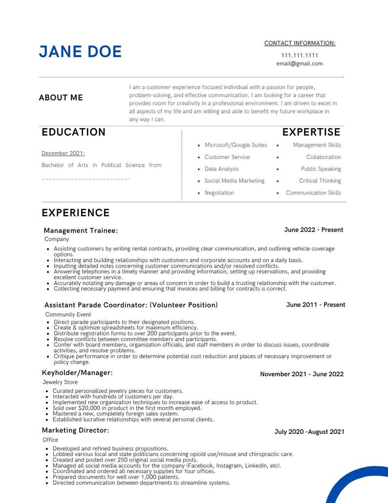 Custom Resume Builder – Professional Resume Service – Digital CV – 48 ...