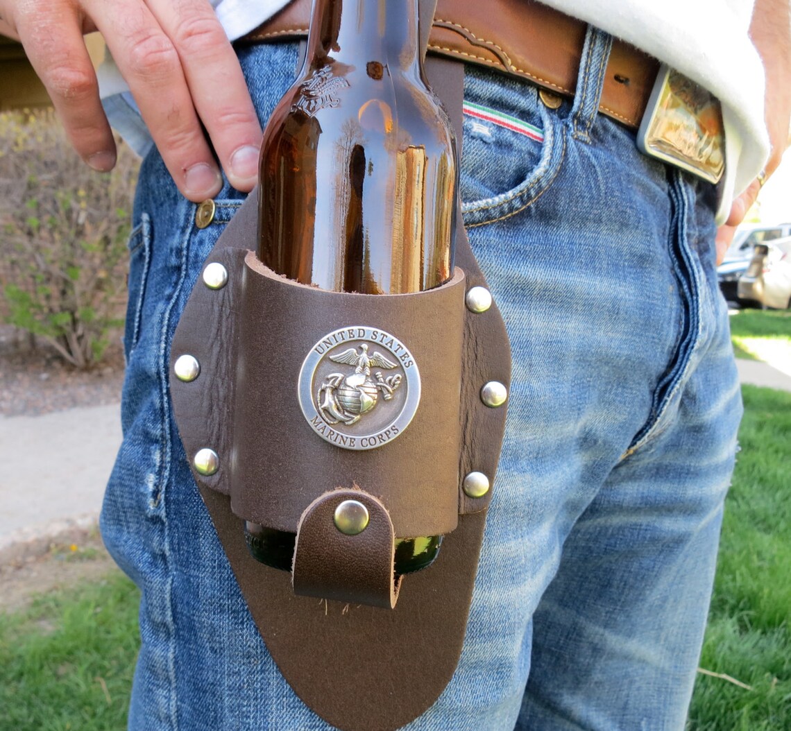Leather Beer Holster, Military Emblems - Etsy