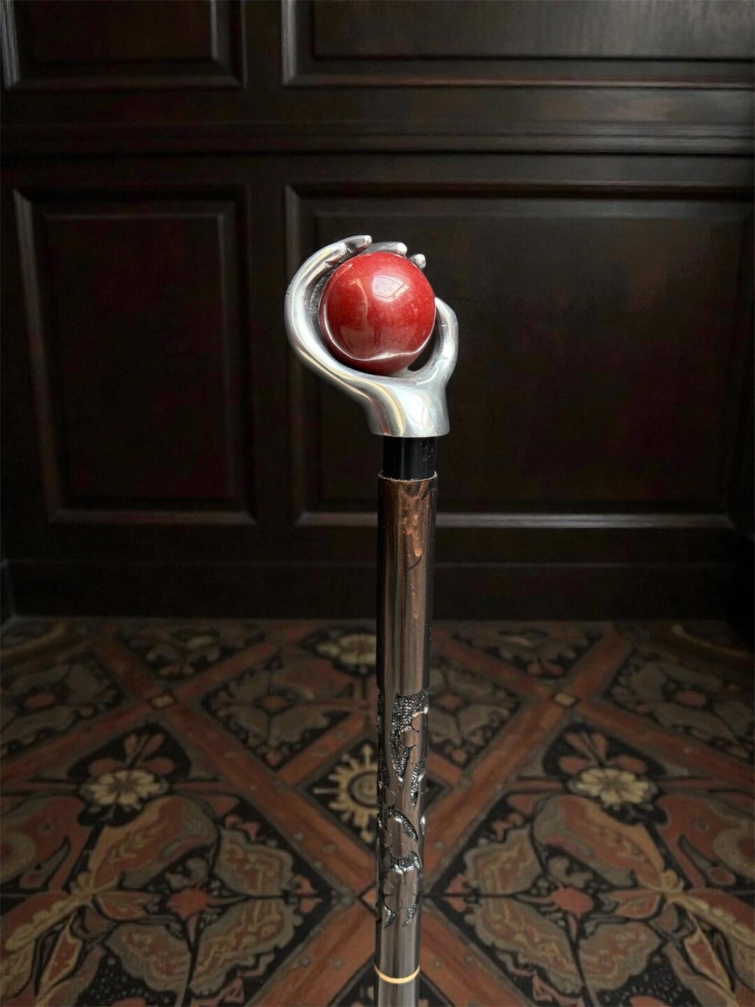 Luxury Red Ball Handle Walking Cane Decorative Prop Stick - Etsy